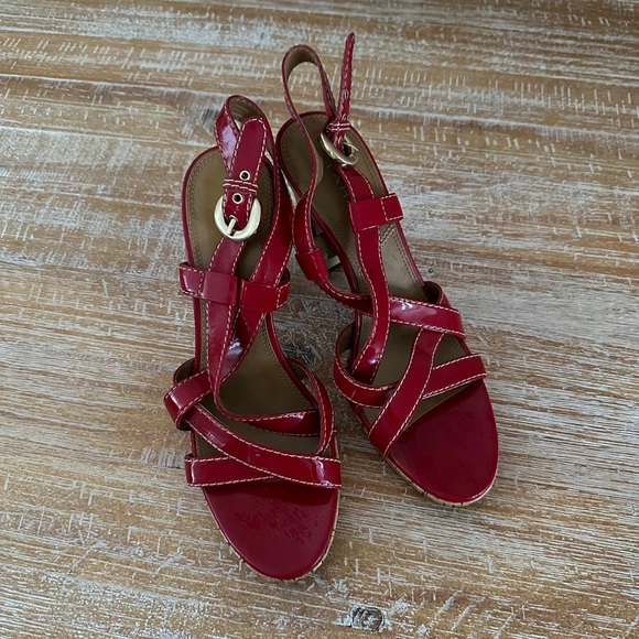 Tahari | Shoes | Tahari Red Patent Leather Strappy Heels | Poshmark